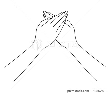 Hand of woman who overlaps hands - Stock Illustration [60862899] - PIXTA