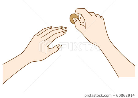 Hand of woman shaving coin - Stock Illustration [60862914] - PIXTA