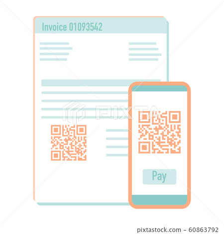 Phone scan qr code for payment invoice Vector - Stock Illustration ...