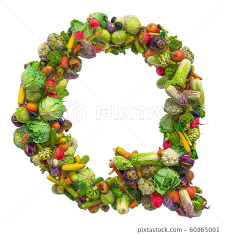 Letter Q, vegetables font. 3D rendering - Stock Illustration [60865001 ...