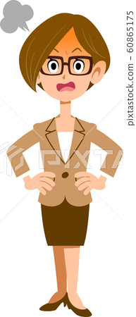 Full body of woman getting angry - Stock Illustration [60865175] - PIXTA