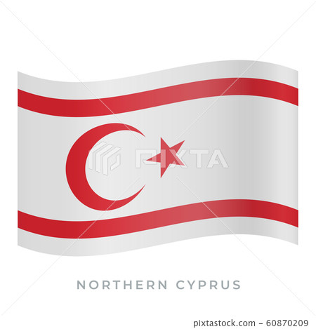 Northern Cyprus waving flag vector icon. Vector... - Stock Illustration ...