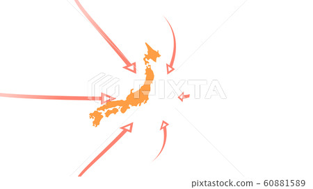 Arrow image heading to Japan - Stock Illustration [60881589] - PIXTA