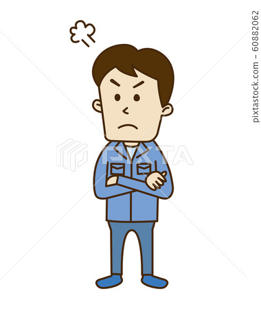 Angry young worker - Stock Illustration [60882062] - PIXTA