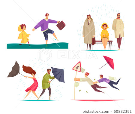 Bad Weather Concept Compositions - Stock Illustration [60882391] - PIXTA