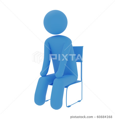 Sitting pictogram 3DCG image - Stock Illustration [60884168] - PIXTA