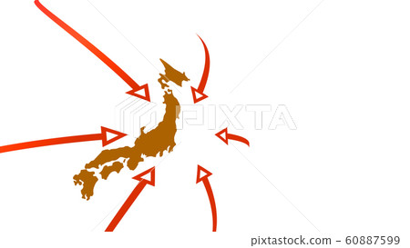 Arrow image heading to Japan - Stock Illustration [60887599] - PIXTA