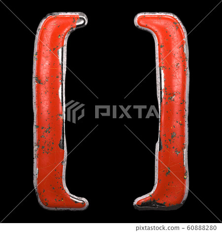 Symbol square brackets made of red painted... - Stock Illustration ...