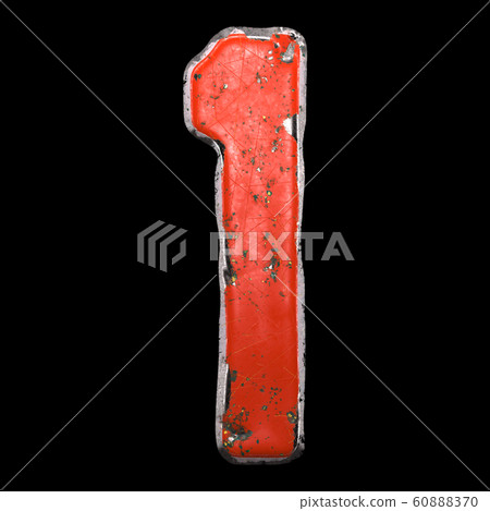 Number 1 made of red painted metal isolated on... - Stock Illustration ...