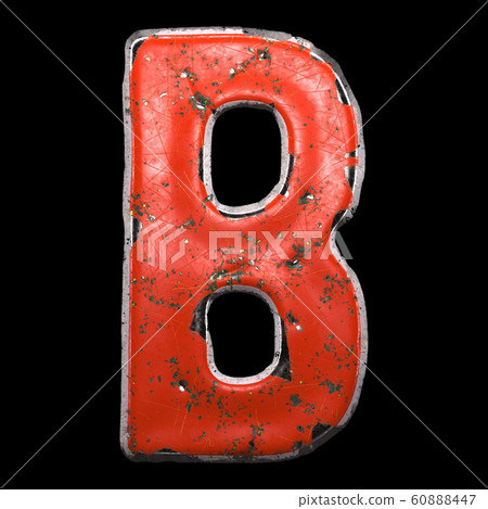 Capital letter B made of red painted metal... - Stock Illustration ...