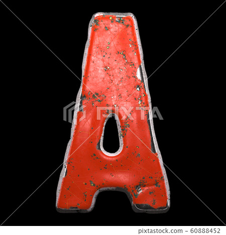 Capital letter A made of red painted metal... - Stock Illustration ...