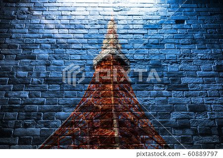 Tokyo Tower brick wall - Stock Illustration [60889797] - PIXTA