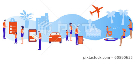 Vector People Travel rest vacation booking tour - Stock Illustration ...
