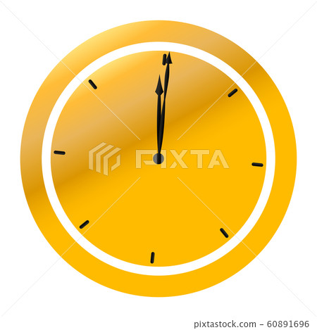 Golden clock icon - Stock Illustration [60891696] - PIXTA