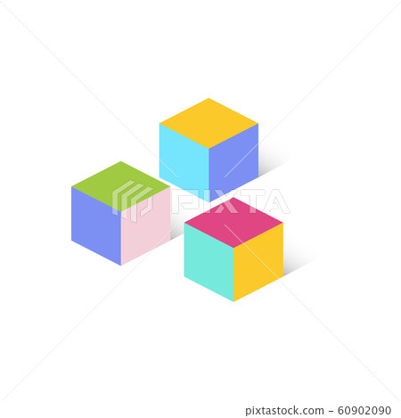 Cartoon style toy block vector icon isolated - Stock Illustration ...
