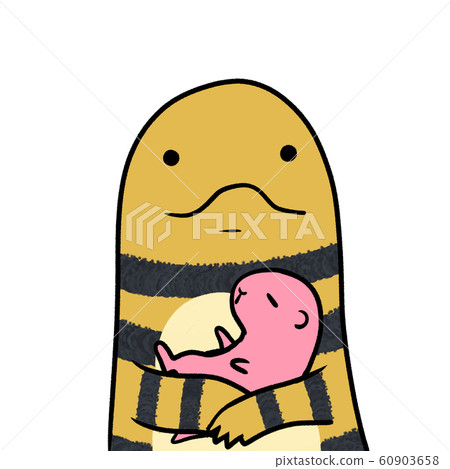 Reptiles holding a baby pink mouse - Stock Illustration [60903658] - PIXTA