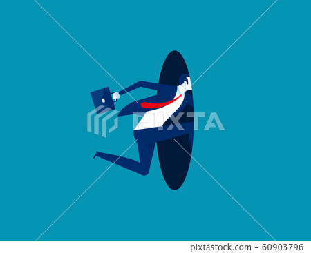 Business man be brave. Concept business leader - Stock Illustration ...