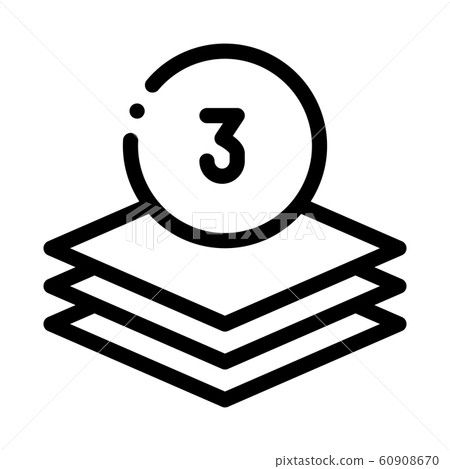 Three Layers Icon Vector Outline Illustration - Stock Illustration ...
