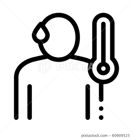 Body Temperature Icon Vector Outline Illustration - Stock Illustration ...