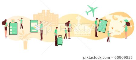 Vector People Travel rest vacation booking tour - Stock Illustration ...