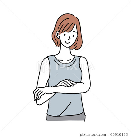 Body care woman upper body smile - Stock Illustration [60910133] - PIXTA