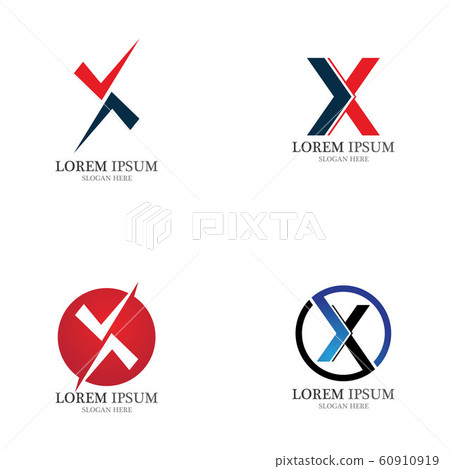 X Letter Logo Template vector icon-插圖素材 [60910919] - PIXTA圖庫