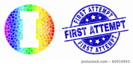 Vector Spectral Dotted First Icon and Distress... - Stock Illustration ...