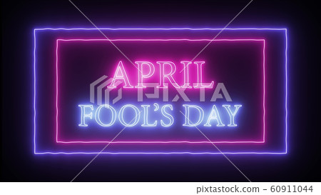 Neon sign April Fool's Day - Stock Illustration [60911044] - PIXTA