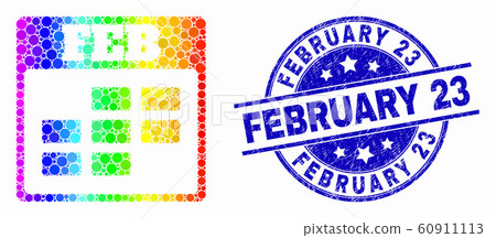 Vector Spectrum Pixel February Calendar Icon... - Stock Illustration ...