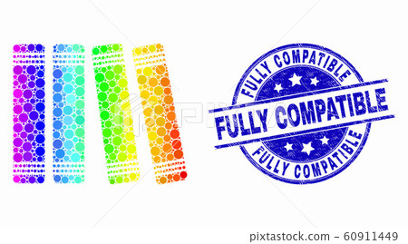 Vector Spectral Pixel Books Icon and Distress... - Stock Illustration ...