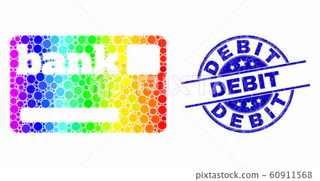 Vector Spectral Dotted Bank Card Icon and... - Stock Illustration ...