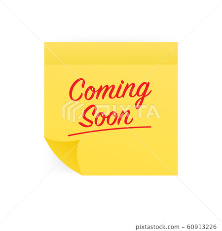 Note paper with coming soon message. Vector stock - Stock Illustration ...
