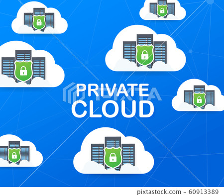 VPC. Private cloud within a company icon of secure - Stock Illustration ...