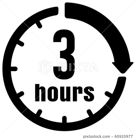 Time / timer vector icon illustration (3 hours) - Stock Illustration ...