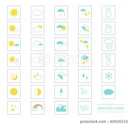 Weather icon set square 3 - Stock Illustration [60926310] - PIXTA