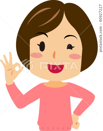 Woman OK sign vector - Stock Illustration [60927227] - PIXTA