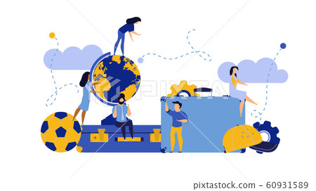 Challenge journey man and woman vector concept - Stock Illustration ...