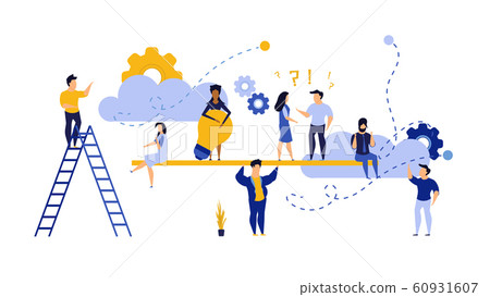 People teamwork idea vector illustration. Business - Stock Illustration ...