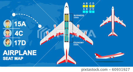 Seat map airplane class illustration vector. - Stock Illustration ...