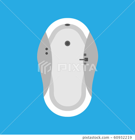 Bathtub bathroom vector icon top view design. - Stock Illustration ...