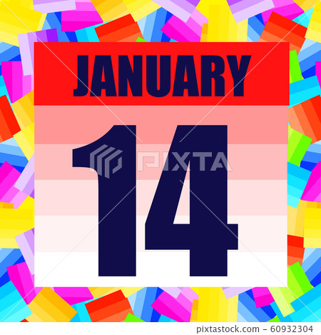 January 14 icon. For planning important day.... - Stock Illustration ...