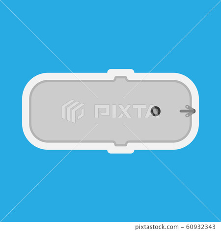 Bathtub bathroom vector icon top view design. - Stock Illustration ...