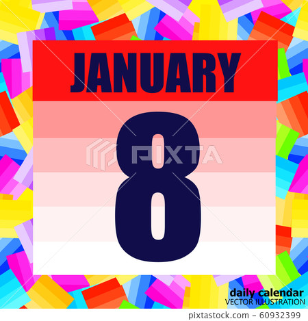 January 8 icon. For planning important day.... - Stock Illustration ...