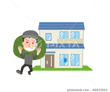 Burglars, detached houses, houses, houses,... - Stock Illustration ...