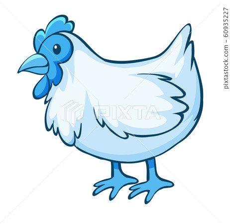 Blue chicken on white background - Stock Illustration [60935227] - PIXTA