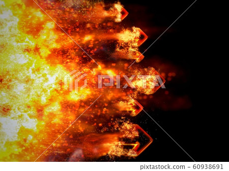 Multiple exploding flame arrows - Stock Illustration [60938691] - PIXTA