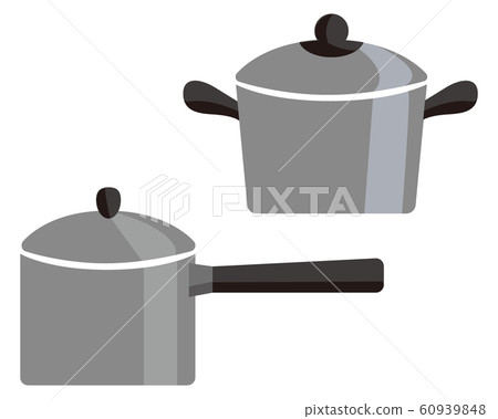 Pot kitchen one-handed pot two-handed pot - Stock Illustration ...