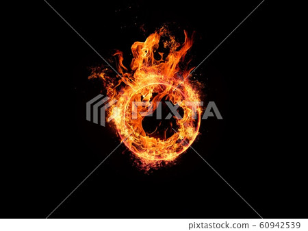 Burning circular flame - Stock Illustration [60942539] - PIXTA