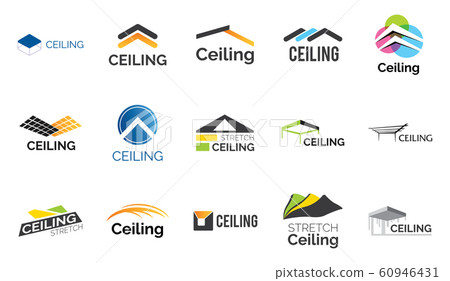 Vector set of ceiling logos and stretch ceilings - Stock Illustration ...