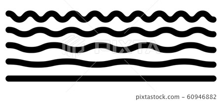 Set of wavy horizontal lines. Abstract curvy line, - Stock Illustration ...